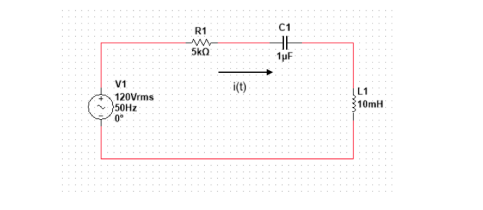 Solved R1 C1 HE 5ko IF i(t) V1 120Vrms 150Hz 0° 10m, Q2. | Chegg.com