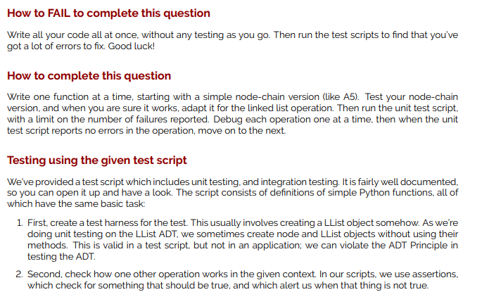Solved LLIST .PY FILE BELOW class node(object): """ A | Chegg.com