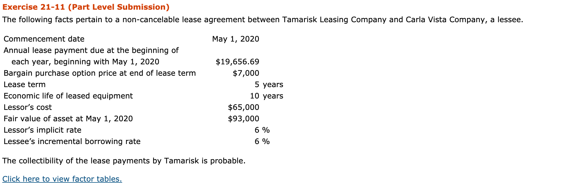 Solved Exercise 21-11 (Part Level Submission) The following | Chegg.com