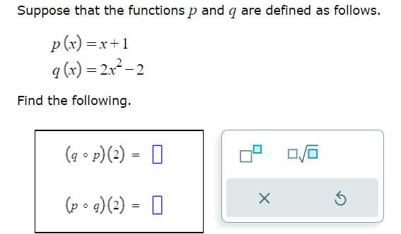Solved Suppose that the functions p and q are defined as | Chegg.com