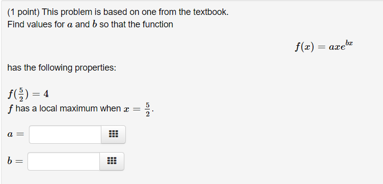 Solved (1 point) This problem is based on one from the | Chegg.com
