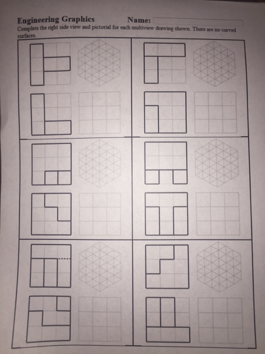 Solved Complete the right side view and pictorial for each | Chegg.com