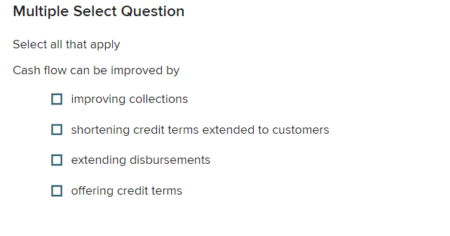 Solved Multiple Select Question Select all that apply Cash | Chegg.com