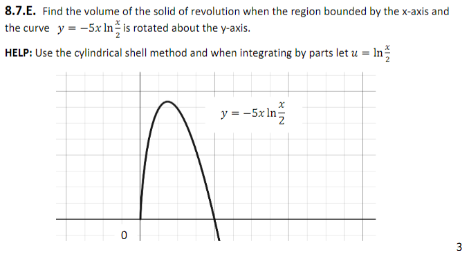 Solved 8.7.E. Find the volume of the solid of revolution | Chegg.com