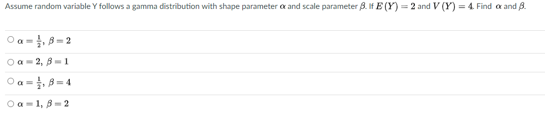 Solved Assume random variable y follows a gamma distribution | Chegg.com