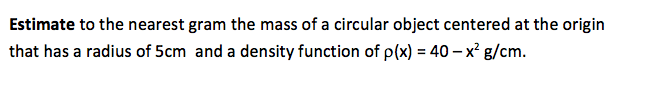 Solved Estimate to the nearest gram the mass of a circular | Chegg.com