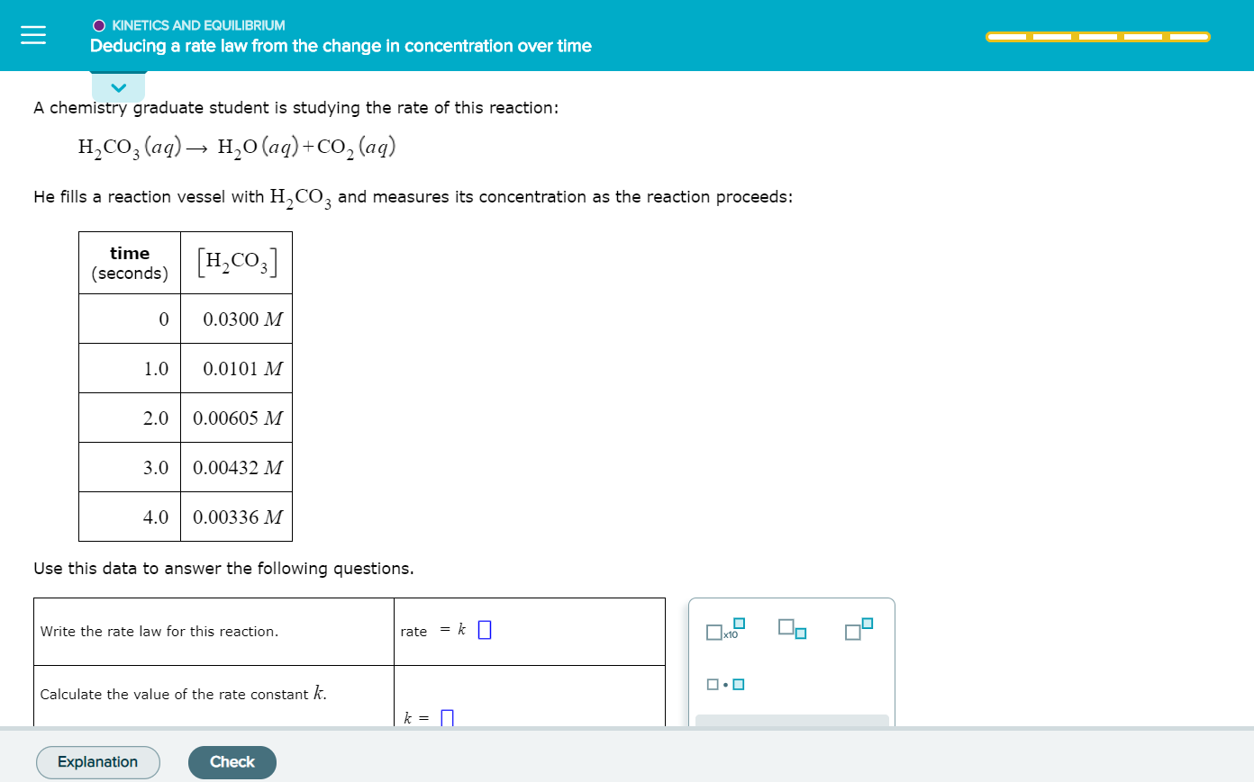 Solved A chemistry graduate student is studying the rate of | Chegg.com