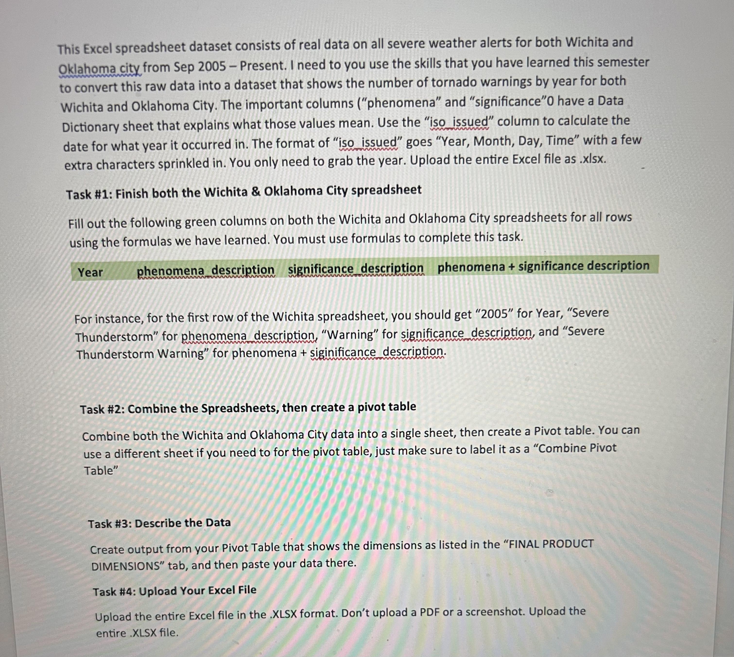 This Excel spreadsheet dataset consists of real data | Chegg.com