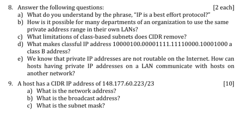 Solved Based on Network Layer - Data plane 1. Explain the | Chegg.com