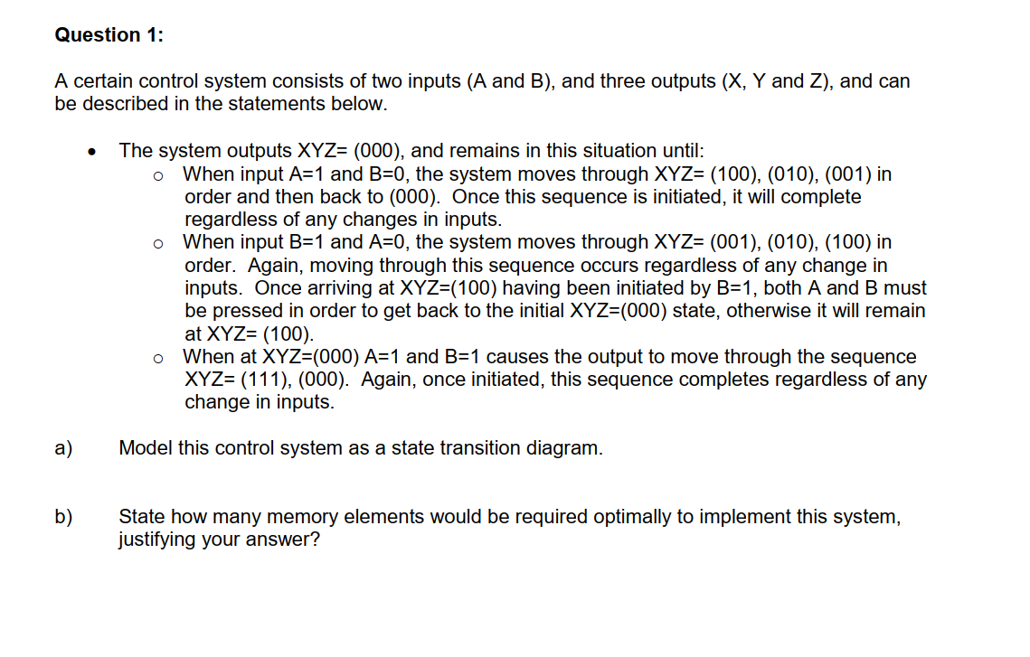 Question 1: A certain control system consists of two | Chegg.com
