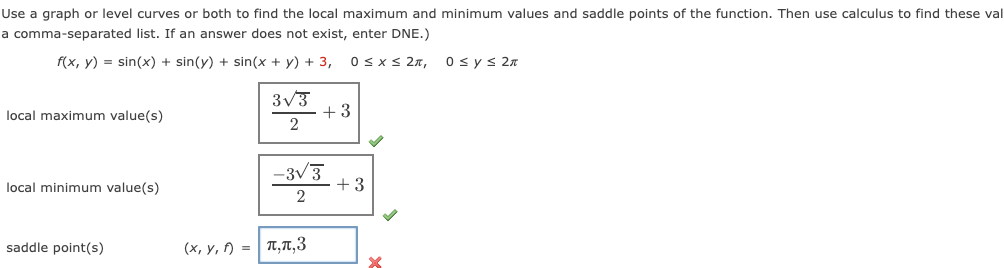 Solved Use a graph or level curves or both to find the local | Chegg.com