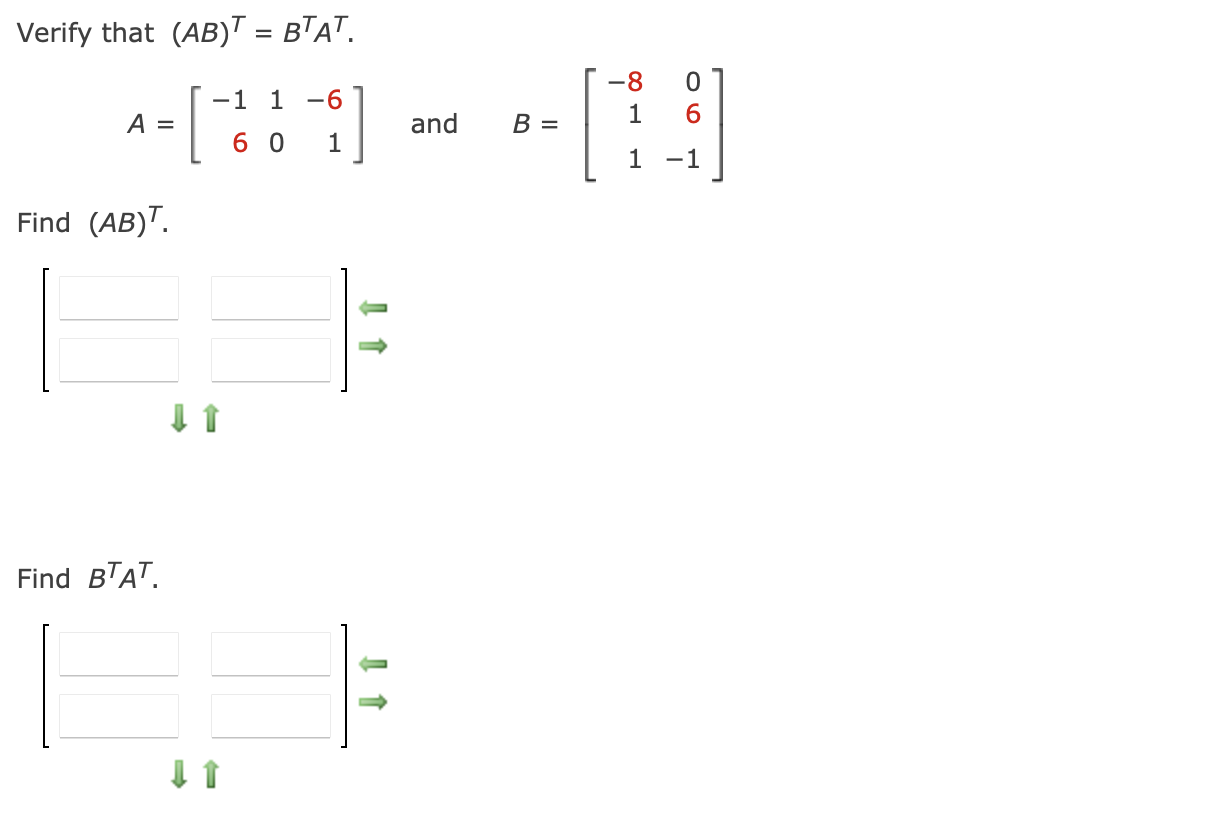 Verify That Ab T Btat A [ 11 6601] ﻿and
