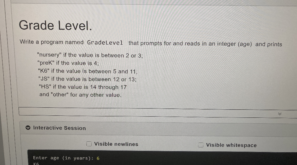 Solved Grade Level. Write a program named Grade Level that | Chegg.com