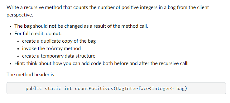 Solved Write a recursive method that counts the number of | Chegg.com