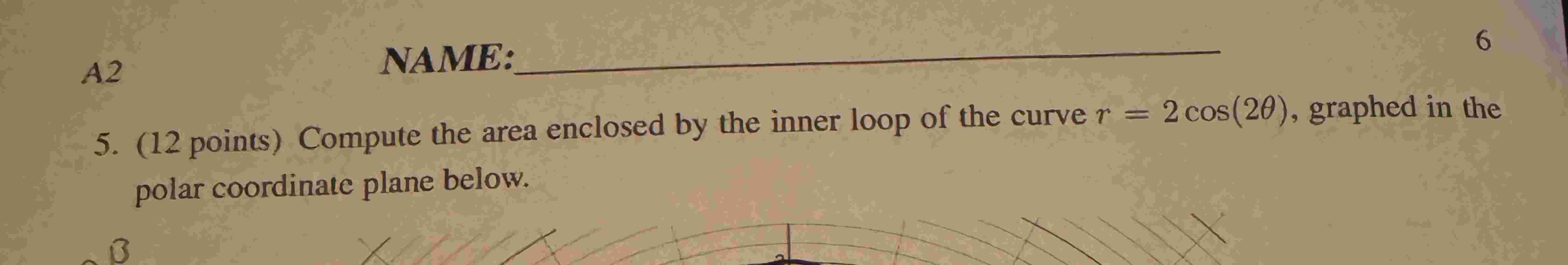 Solved NAME:(12 ﻿points) ﻿Compute the area enclosed by ﻿the | Chegg.com