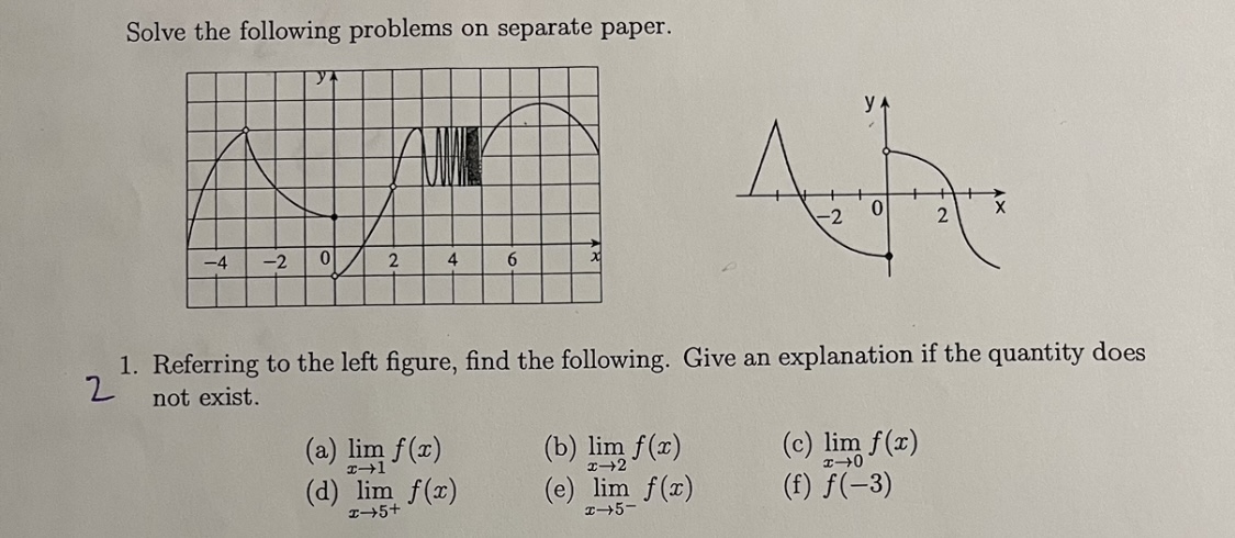 Solved Solve the following problems on separate paper. 1. | Chegg.com