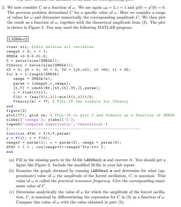 2 We Now Consider C As A Function Of W We Use Again