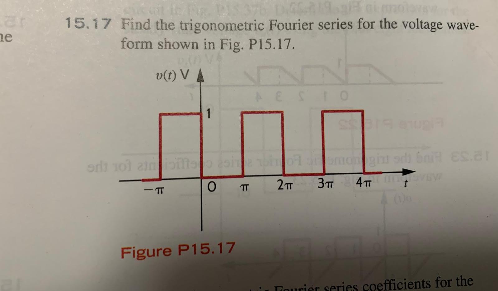 Solved 5 17 Find The Trigonometric Fourier Series For The