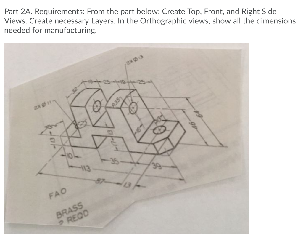 Solved from the part create top, front, and right side | Chegg.com