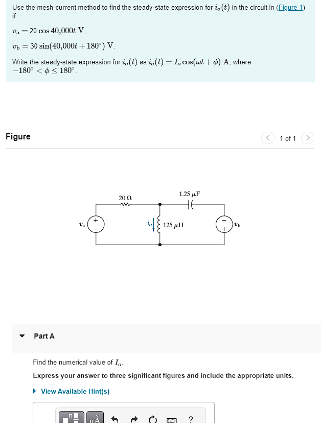 Solved Use the mesh-current method to find the steady-state | Chegg.com