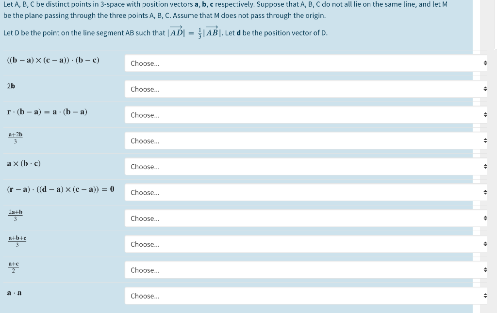 Solved Let A, B, C be distinct points in 3-space with | Chegg.com