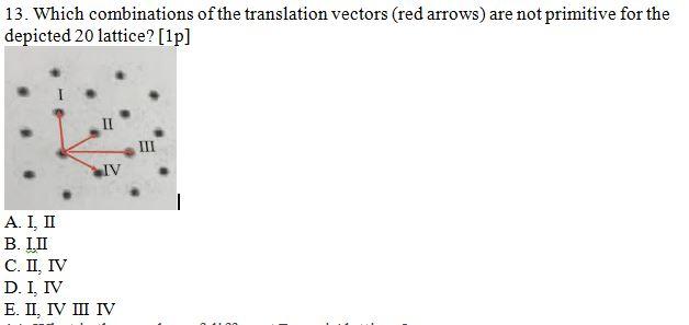 Solved 13. Which combinations of the translation vectors | Chegg.com