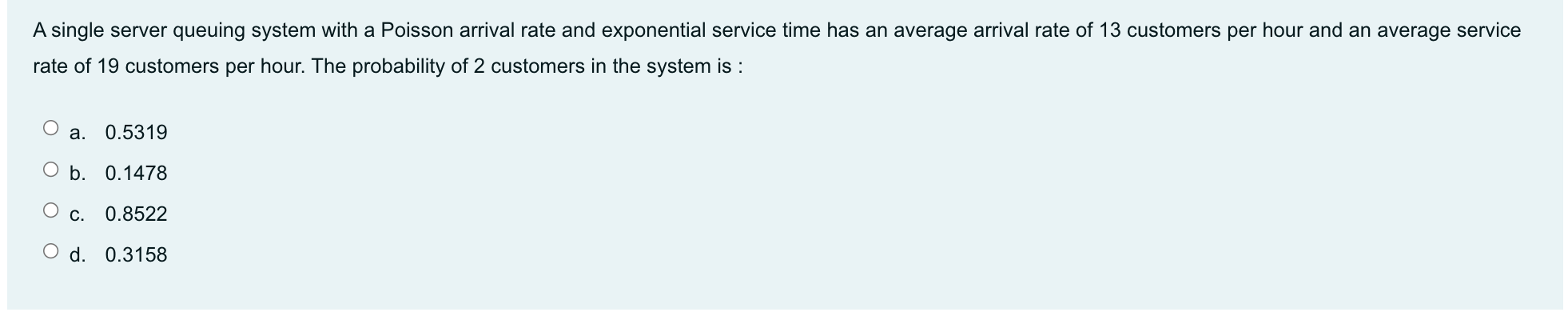 Solved A Single Server Queuing System With A Poisson Arrival 