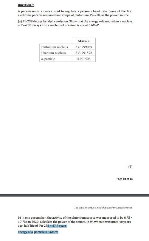 Solved Question 9 A pacemaker is a device used to regulate a | Chegg.com