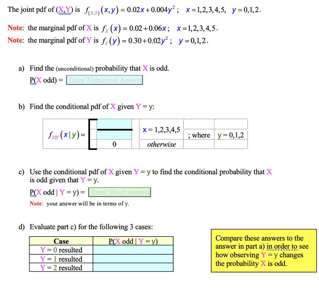 Solved joint pdf of (X,Y) is | Chegg.com