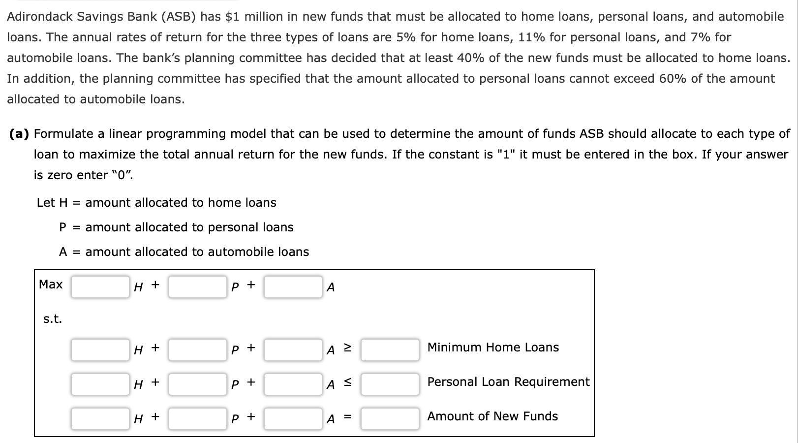 Solved Adirondack Savings Bank (ASB) has $1 million in new | Chegg.com