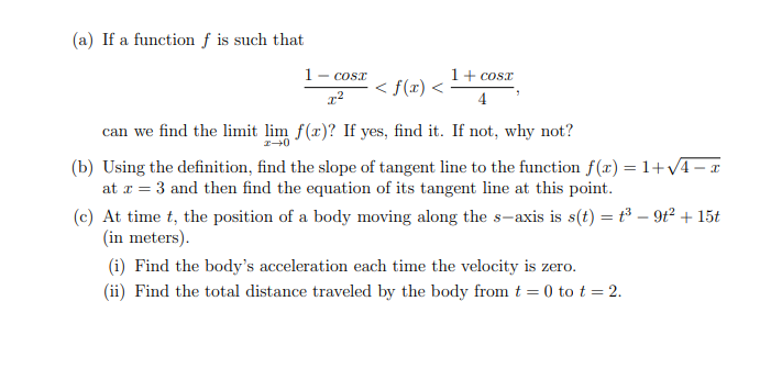 Solved COSC (a) If a function f is such that 1 1 + cos. | Chegg.com