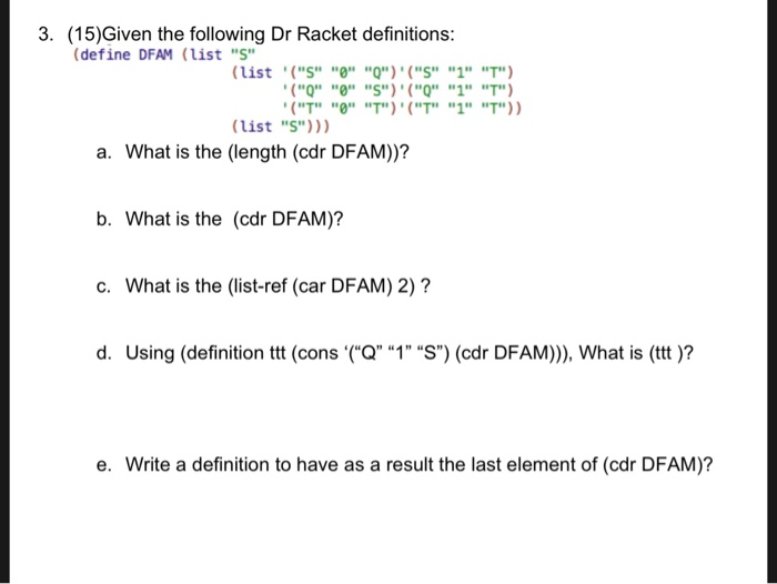 (Solved) : 3 15 Given Following Dr Racket Definitions Define Dfam List ... (Solved) : 3 15 Given Following Dr Racket Definitions Define Dfam List ...