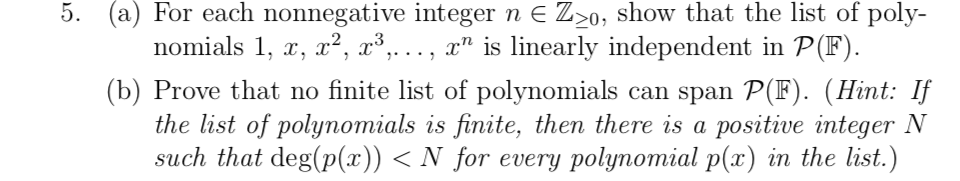 Solved 5. (a) For each nonnegative integer n E Z>0, show | Chegg.com