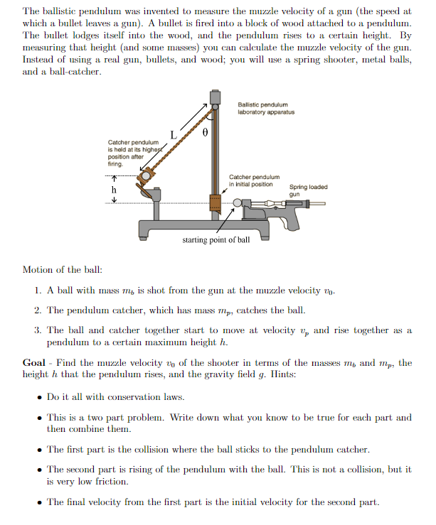 Solved The ballistic pendulum was invented to measure the | Chegg.com