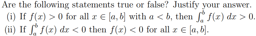 Solved Are the following statements true or false? Justify | Chegg.com