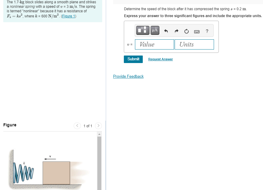 Solved The 1.7-kg block slides along a smooth plane and | Chegg.com