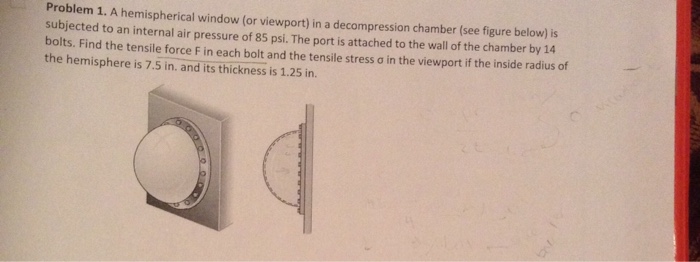 Solved A hemispherical window (or viewport) in a | Chegg.com
