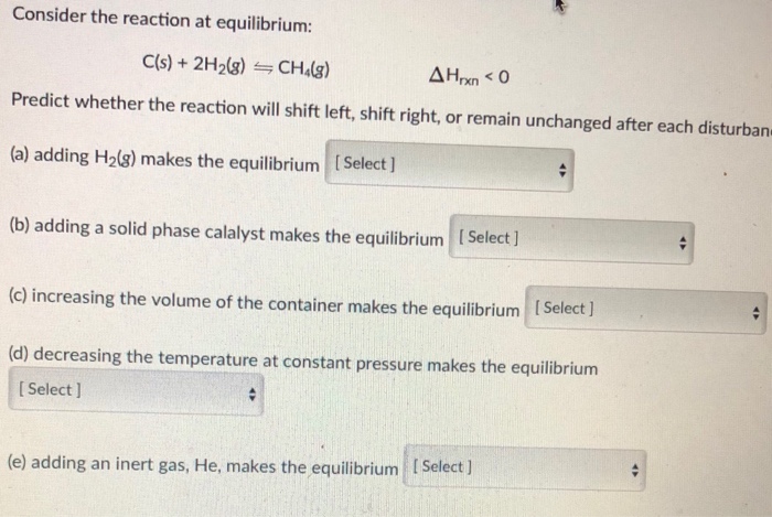 Solved Consider the reaction at equilibrium: C(s) + | Chegg.com