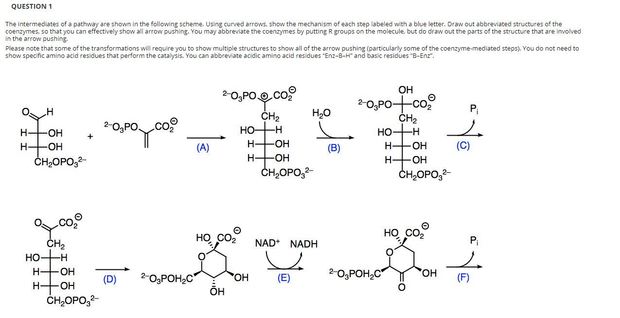 QUESTION 1 The intermediates of a pathway are shown | Chegg.com