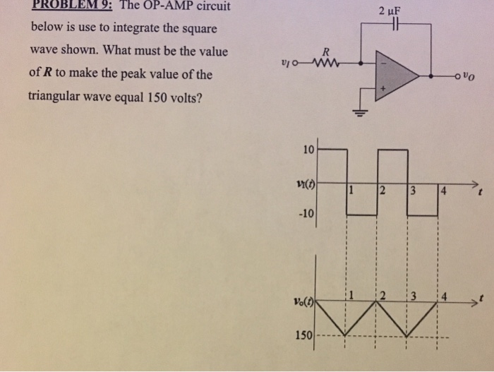 Solved PROBLEM9: The OP-AMP circuit below is use to | Chegg.com