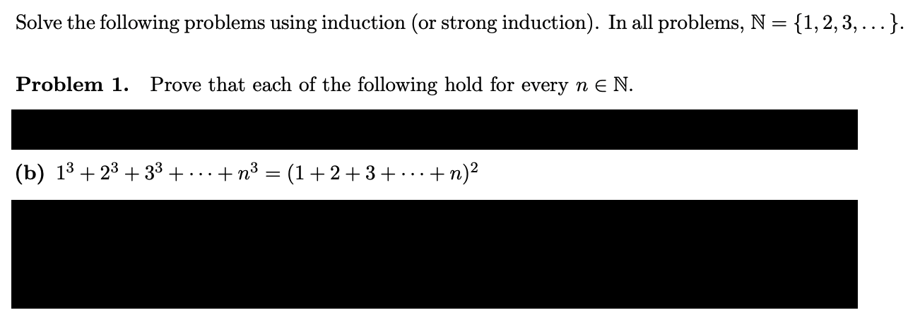 Solved Solve the following problems using induction (or | Chegg.com