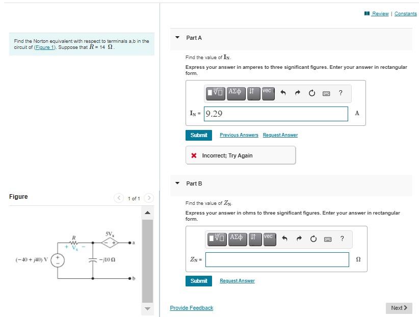 Solved Il Review Constants Part A Find the Norton equivalent | Chegg.com