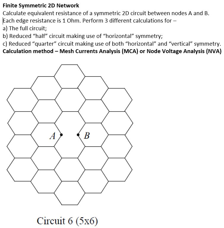Finite Symmetric 2D Network Calculate equivalent | Chegg.com
