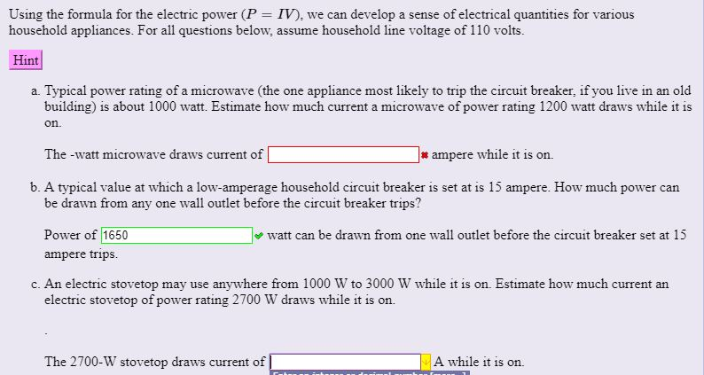 Solved Using the formula for the electric power (P = IV), we | Chegg.com