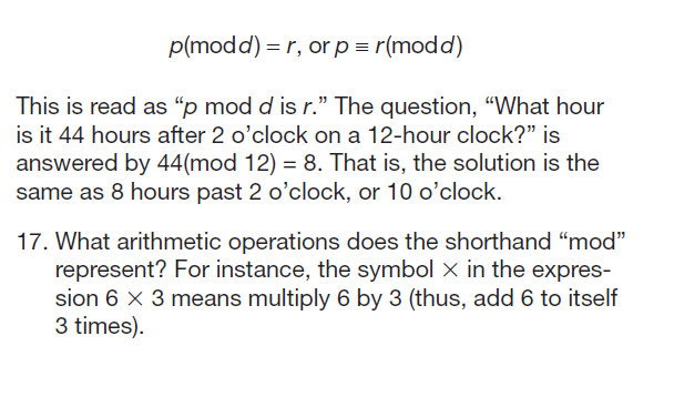 Solved p(modd)=r, or p≡r(modd) This is read as " p mod d is | Chegg.com