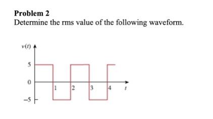 Solved Problem 2 Determine the rms value of the following | Chegg.com