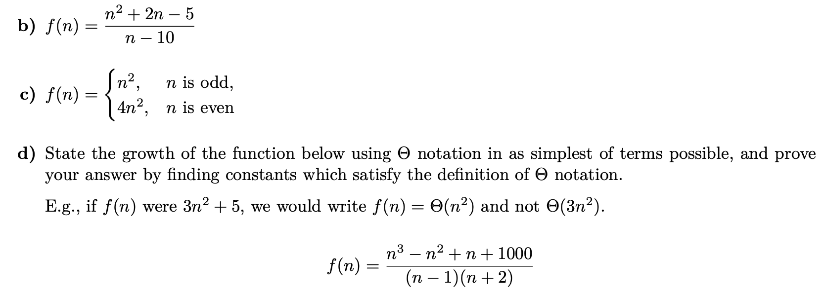 Solved For each of ﻿the following functions, express its | Chegg.com