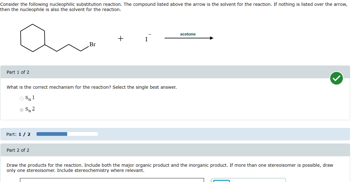 Solved onsider the following nucleophilic substitution | Chegg.com