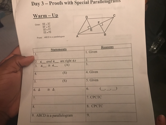 Solved Proofs with Special Parallelograms Given: DE AC BF | Chegg.com