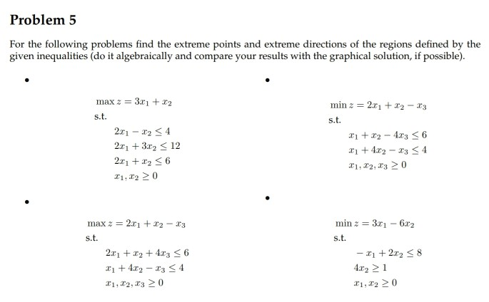 Solved Problem 5 For the following problems find the extreme | Chegg.com